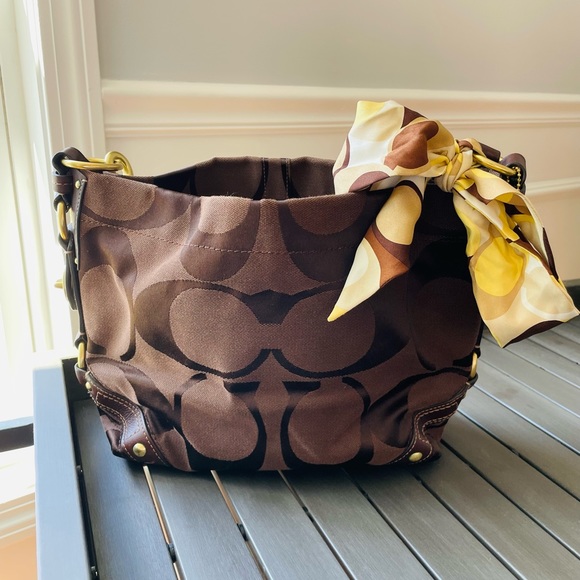 Coach | Bags | Authentic Coach Bag With Matching Print Scarf | Poshmark